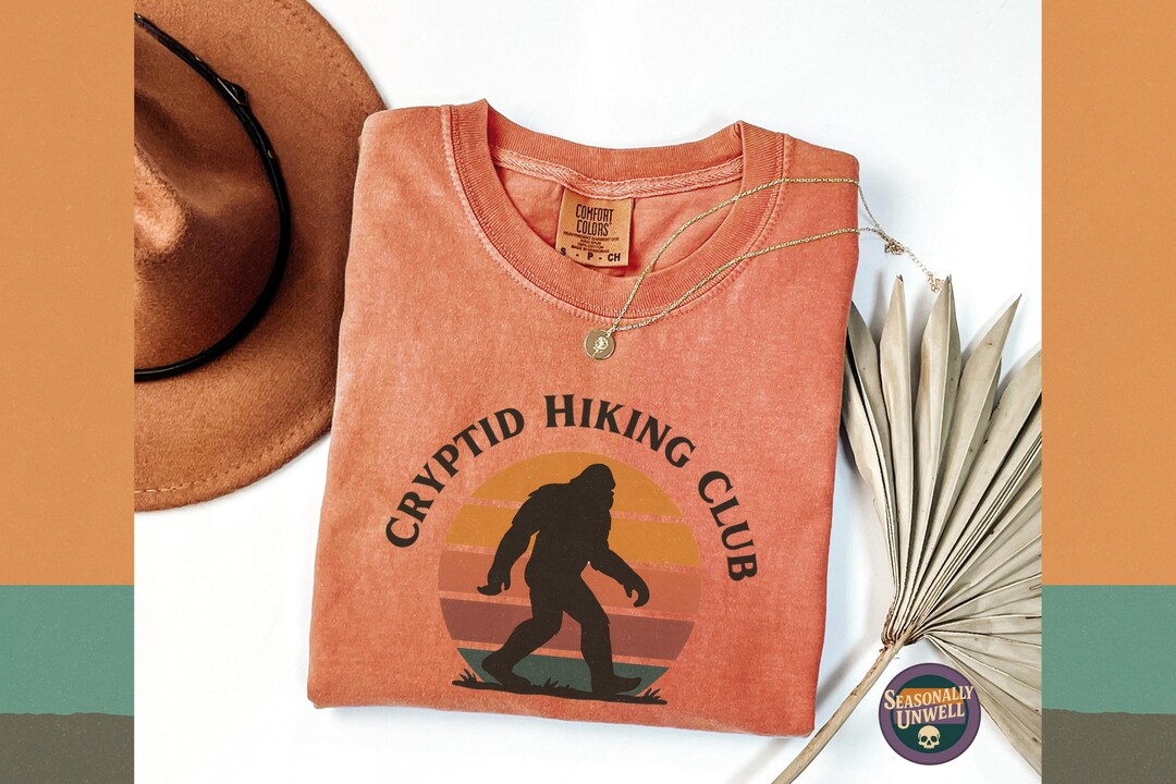 Cryptid Hiking Club Sasquatch Tee | Comfort Colors Bigfoot Graphic ...