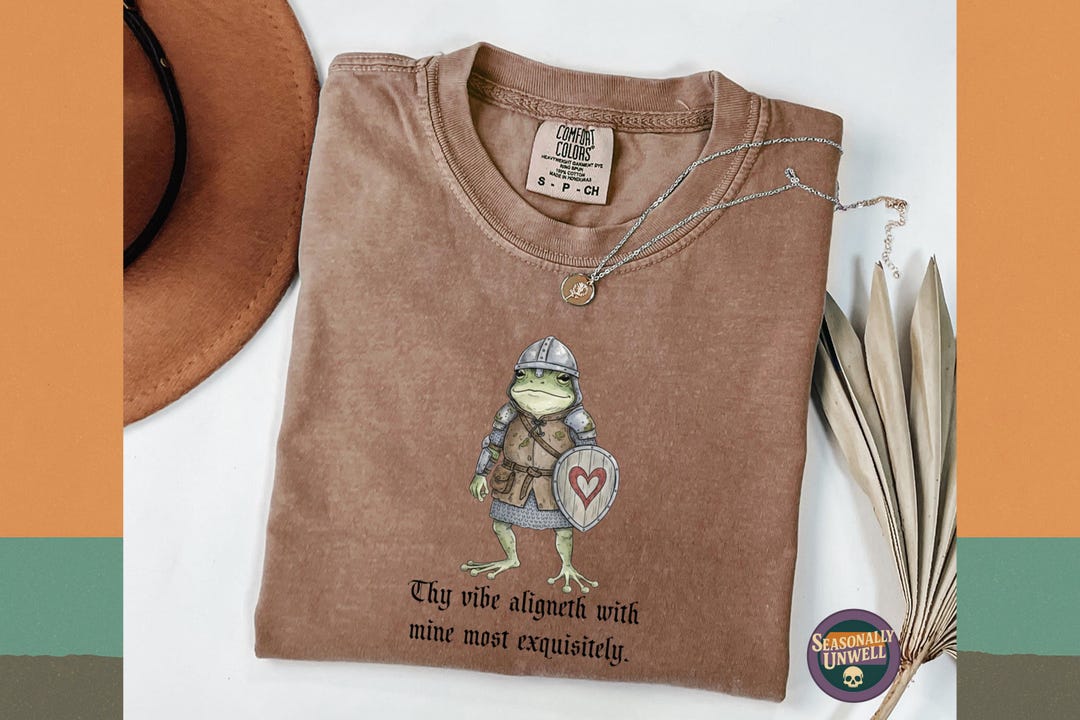 Valoween Frog Knight Shirt | Valiant Heart Shield Tee | Cottagecore ...
