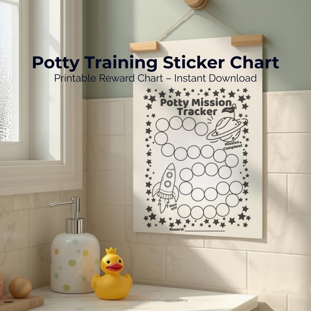 Space Potty Training Chart | Rocket Reward Tracker | Printable Toddler ...