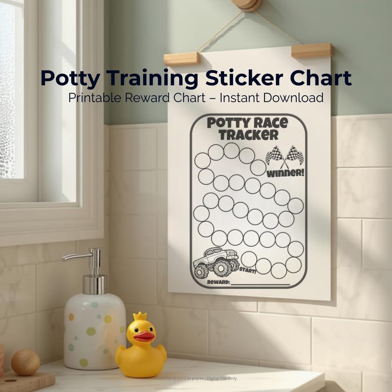Race Car Potty Training Chart | Monster Truck Reward Tracker ...