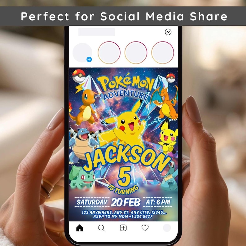 Pokemon Birthday Invitation Card | Editable Canva Template | Printable ...