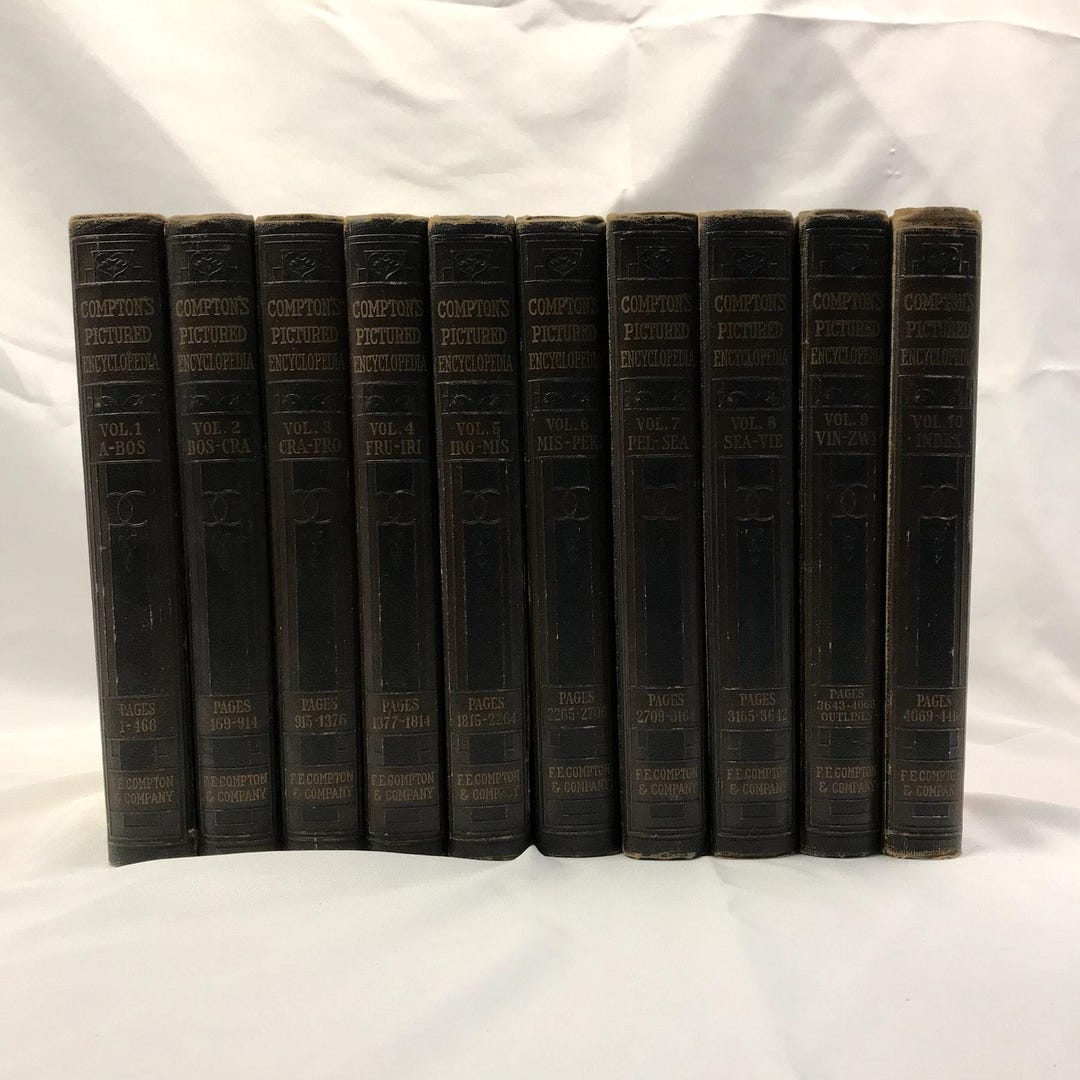 10 Volumes Compton's Pictured Encyclopedia Illustrated Antique ...