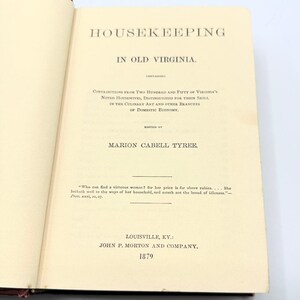 Vintage Housekeeping in Old Virginia by Marion Cabell Tyree 1965 ...