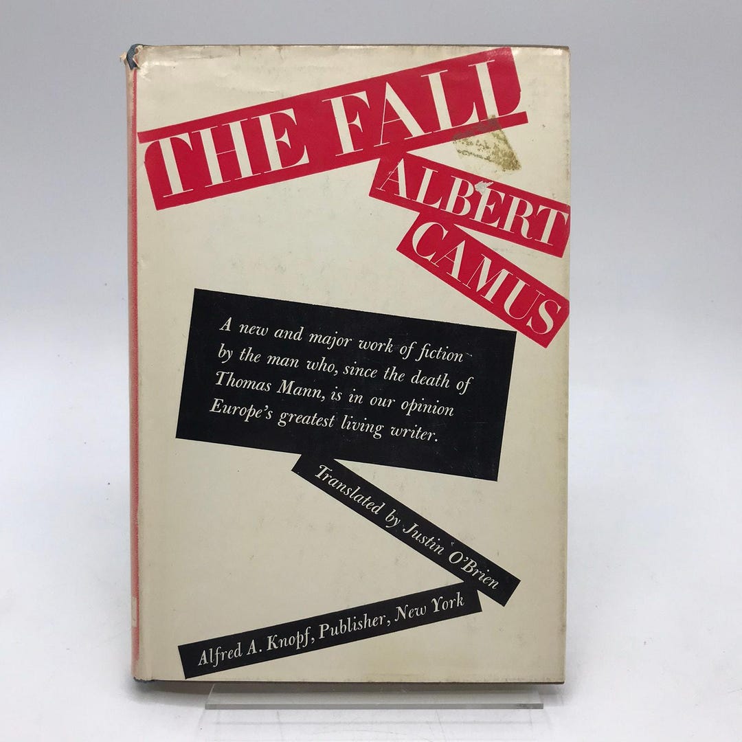 The Fall Hardcover Book Philosophical Novel by Albert Camus 1960 11th ...