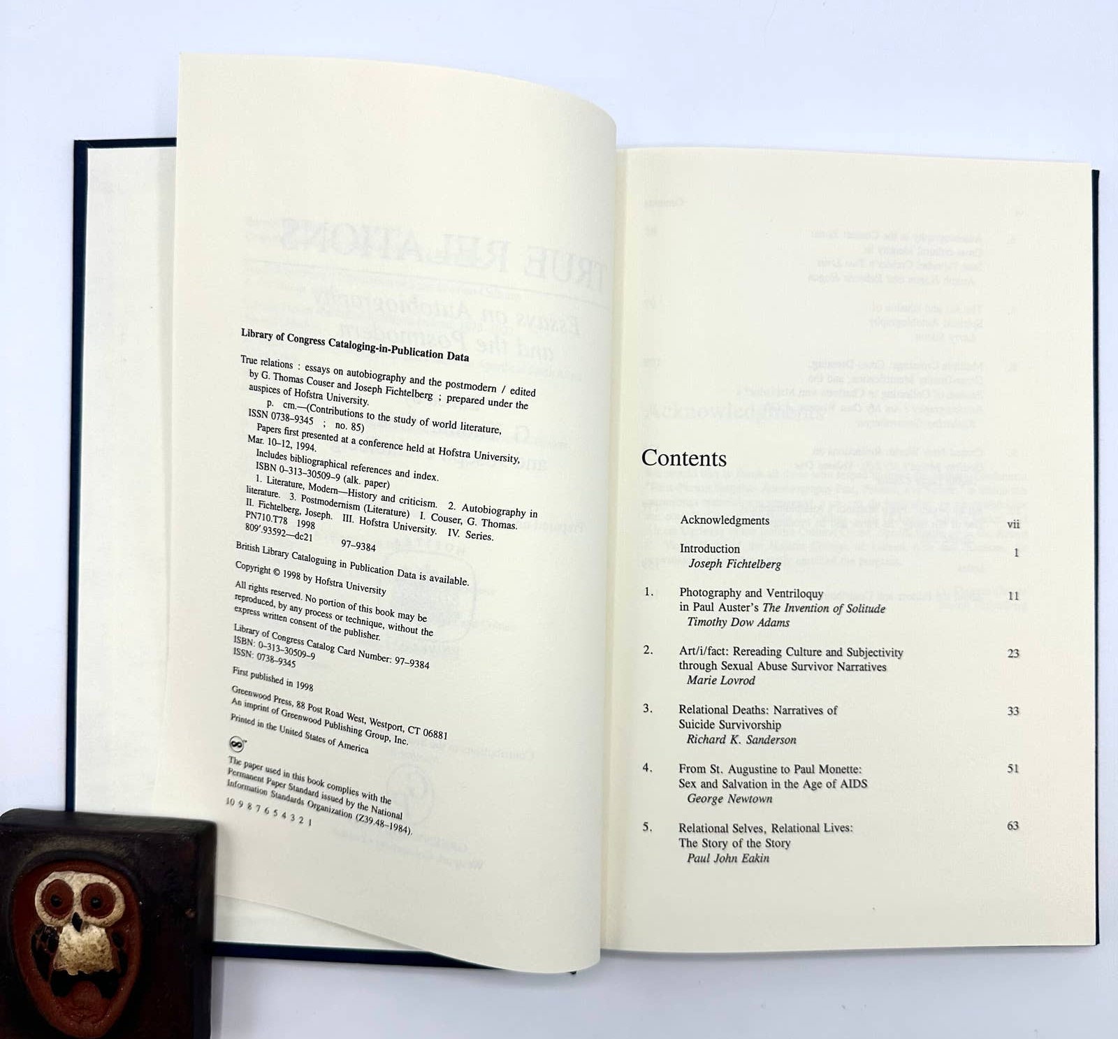 True Relations Essays Edited by G. Thomas Couser & Joseph - Etsy