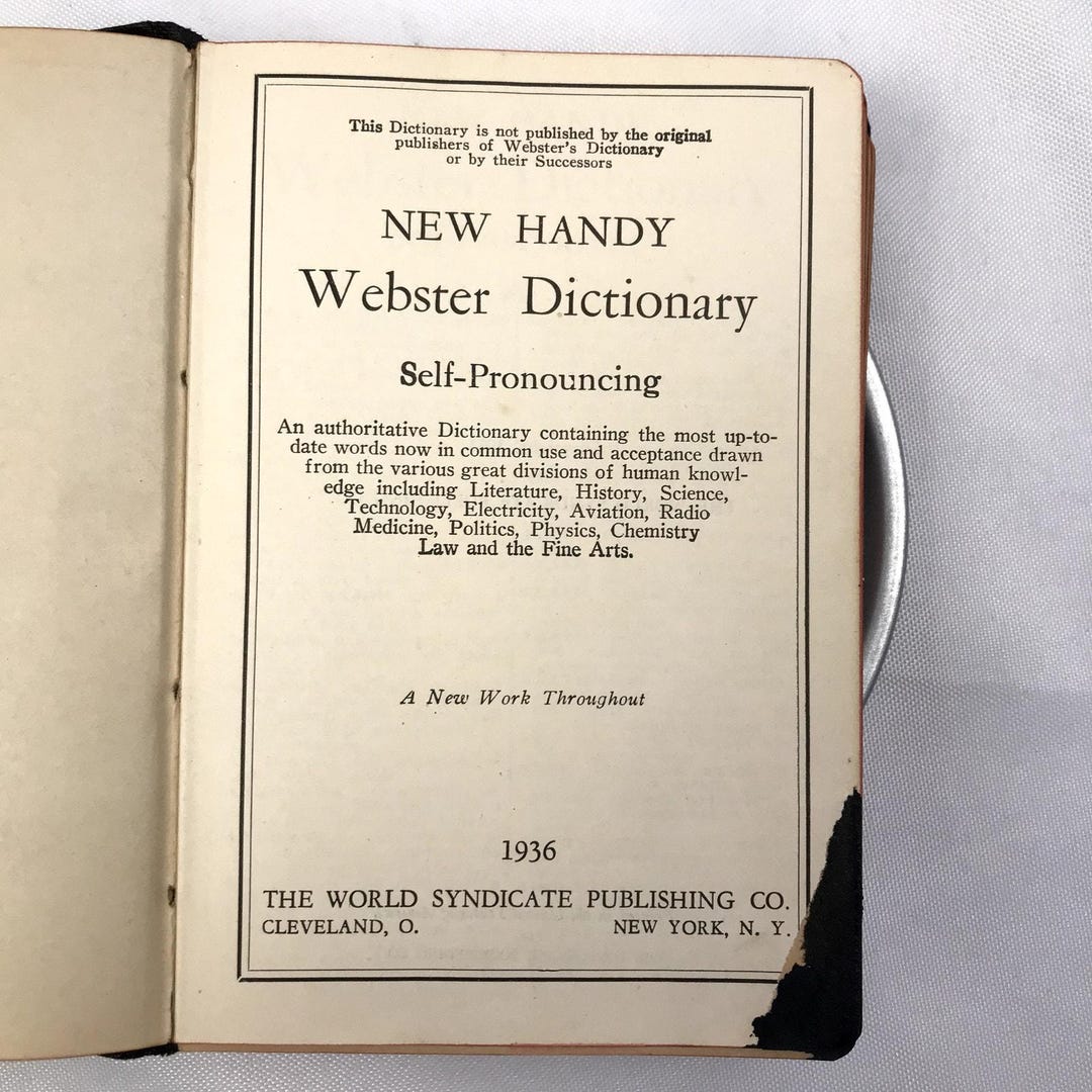New Handy Webster Dictionary Self-pronouncing Illustrated Hardcover ...