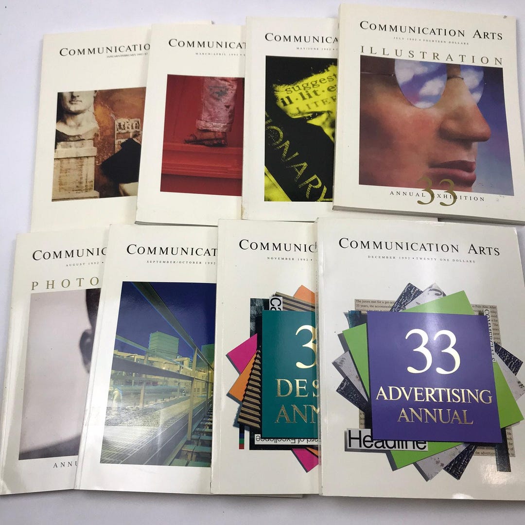 Communication Arts Magazine Complete 1992 Set of 8 Issues Visual Art ...