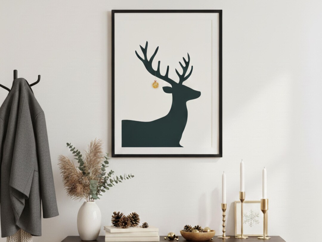 Scandi Christmas Wall Art Printable | Minimalist Holiday Decor | Cozy ...