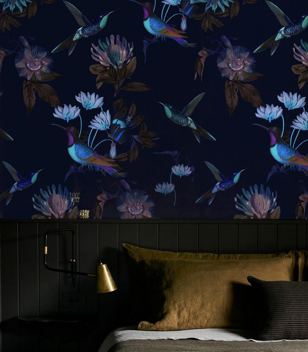 Toxic Hummingbirds Wallpaper – Dark Tropical Wall Mural | Exotic Birds ...