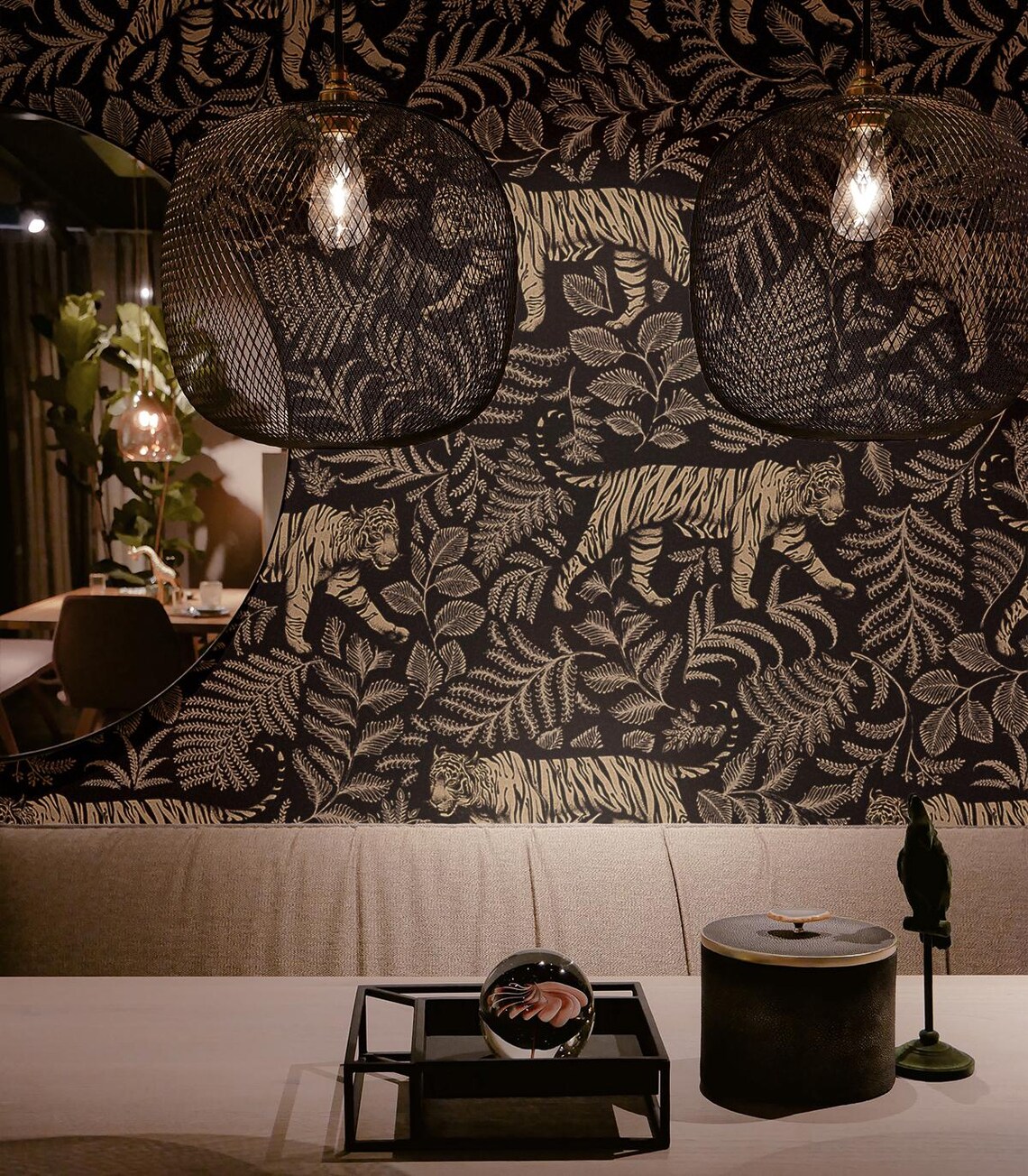 Tiger Wallpaper Mural: Subtle Jungle Print, Living Room Decor - Etsy