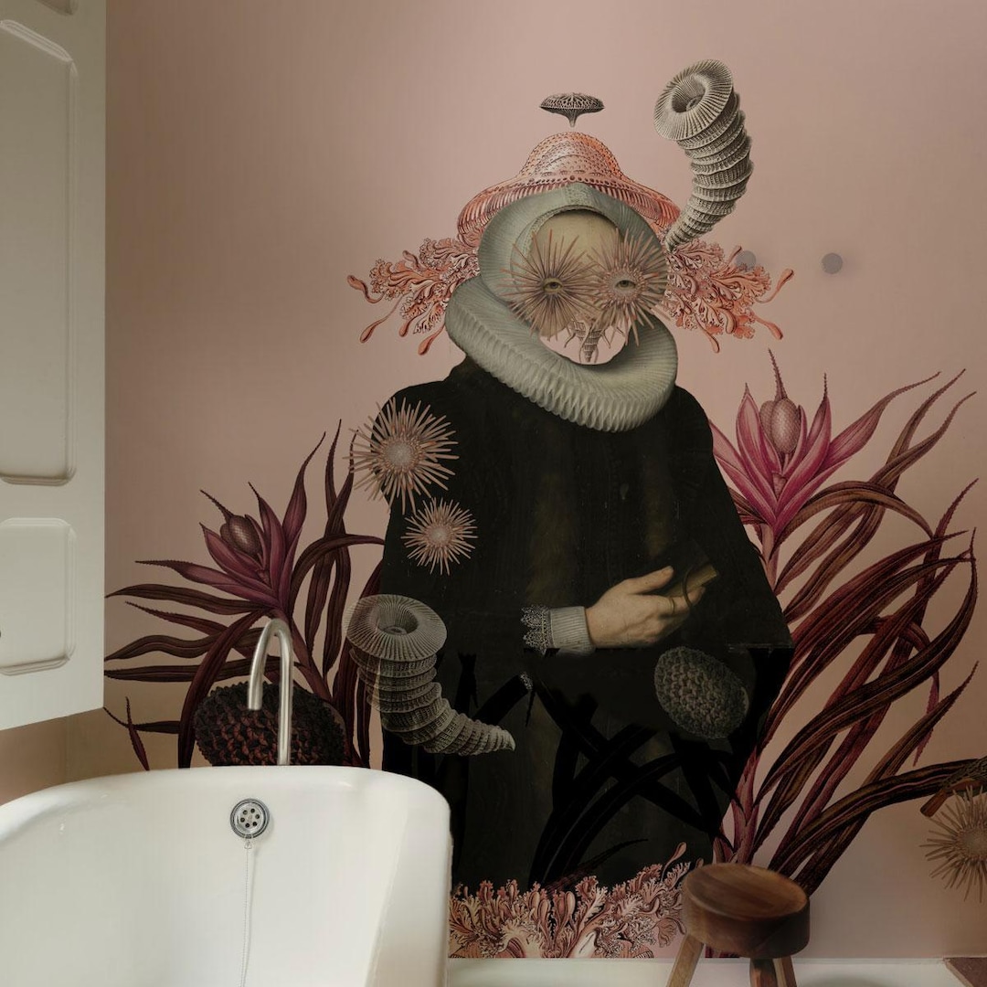 Pink Medusa Portrait Wallpaper Mural: Mythological Statement Wall Art ...