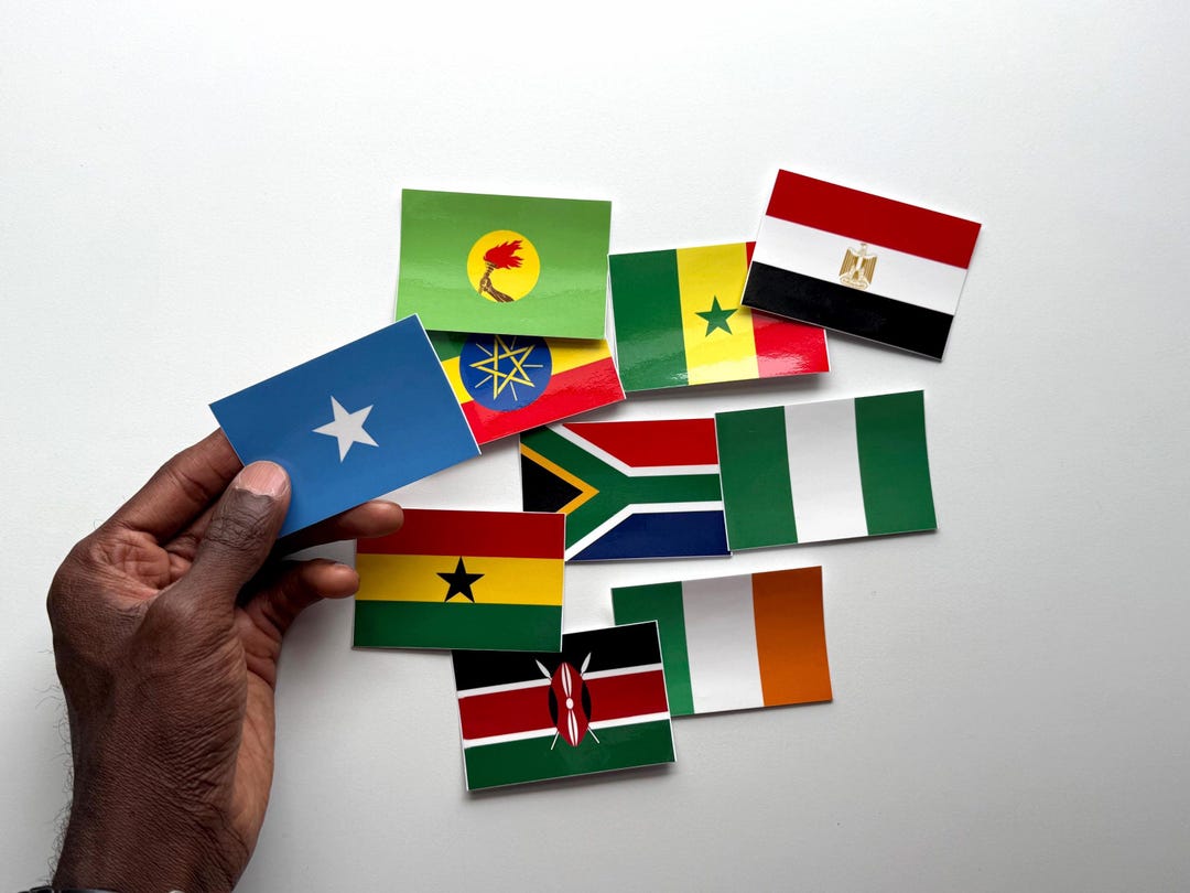 Africa Flag Stickers – African Country Vinyl Decal – Waterproof ...