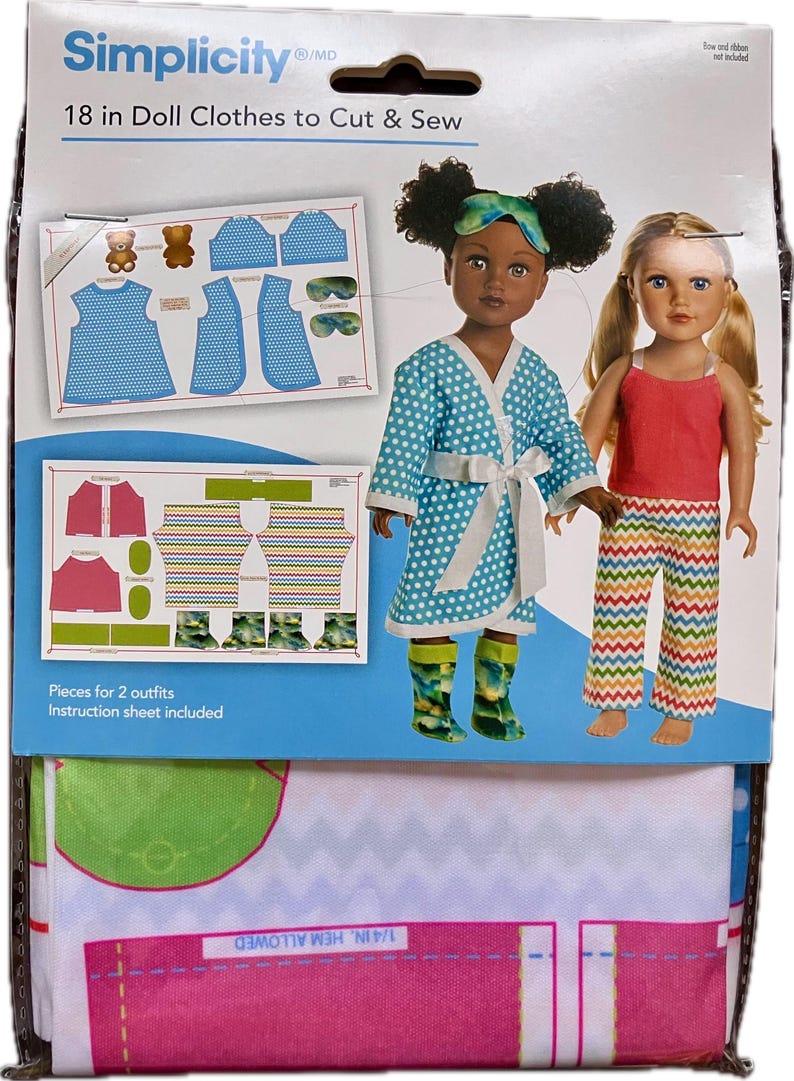 Simplicity / 18 Inch Doll Clothes Pattern to Cut and Sew / Fabric With ...