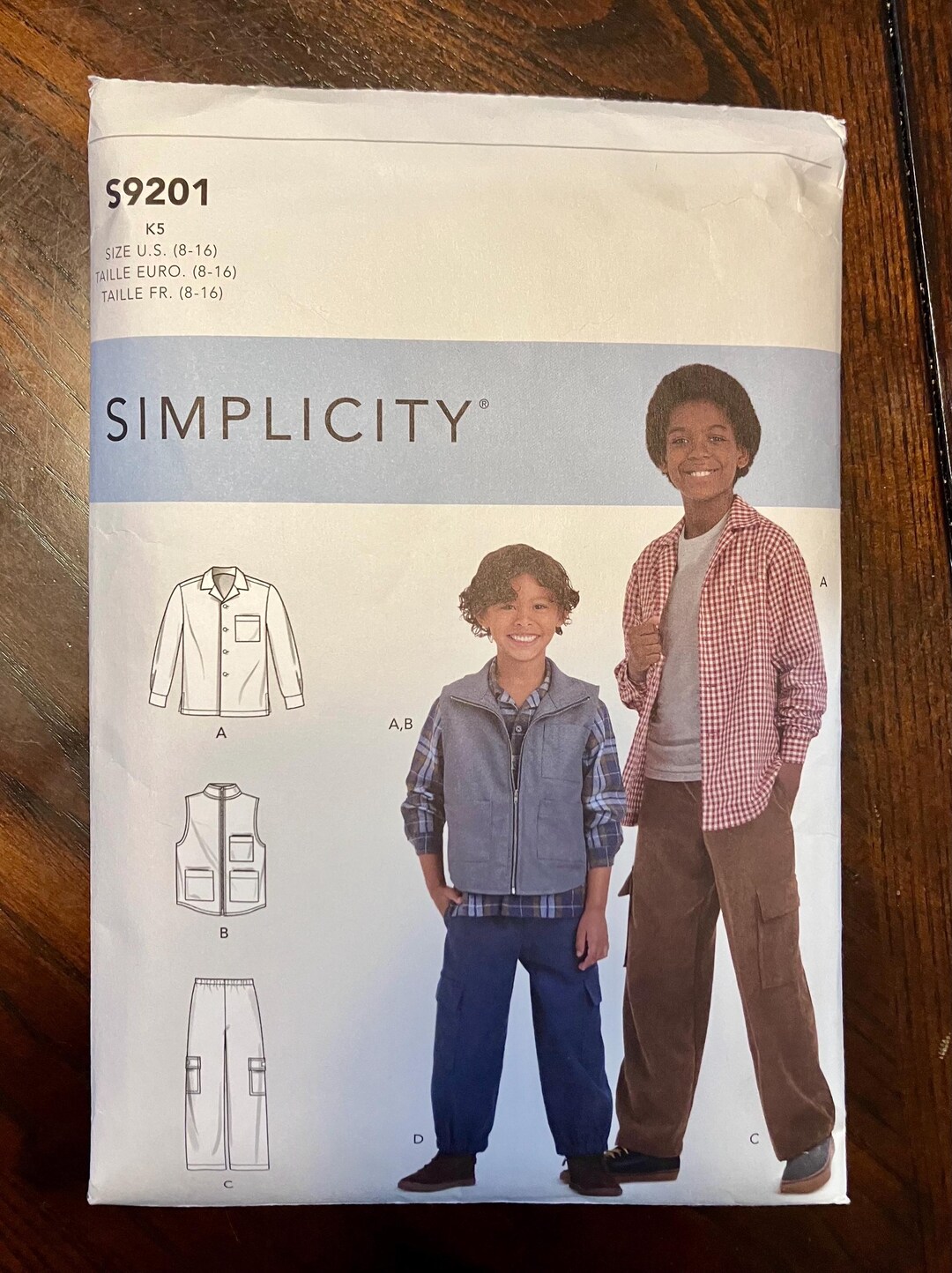 Simplicity S9201 / Children's Boys Shirt, Vest, Pull on Pants Sewing ...