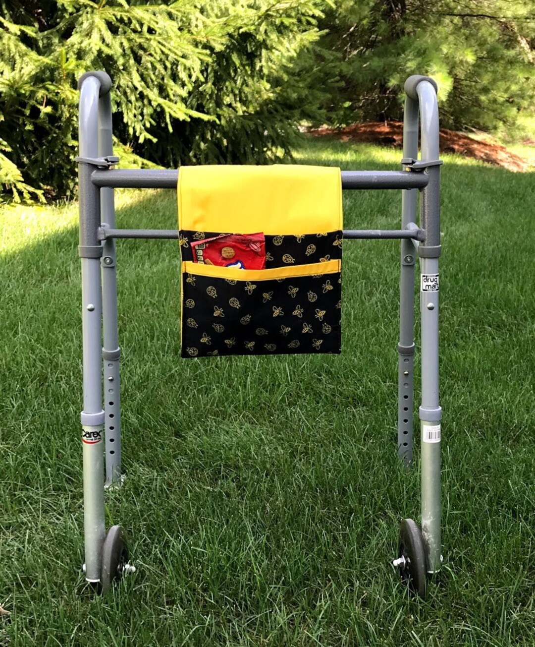 Bumble Bee Walker Caddy Bag: Handmade Mobility Tote, 3-pocket - Etsy