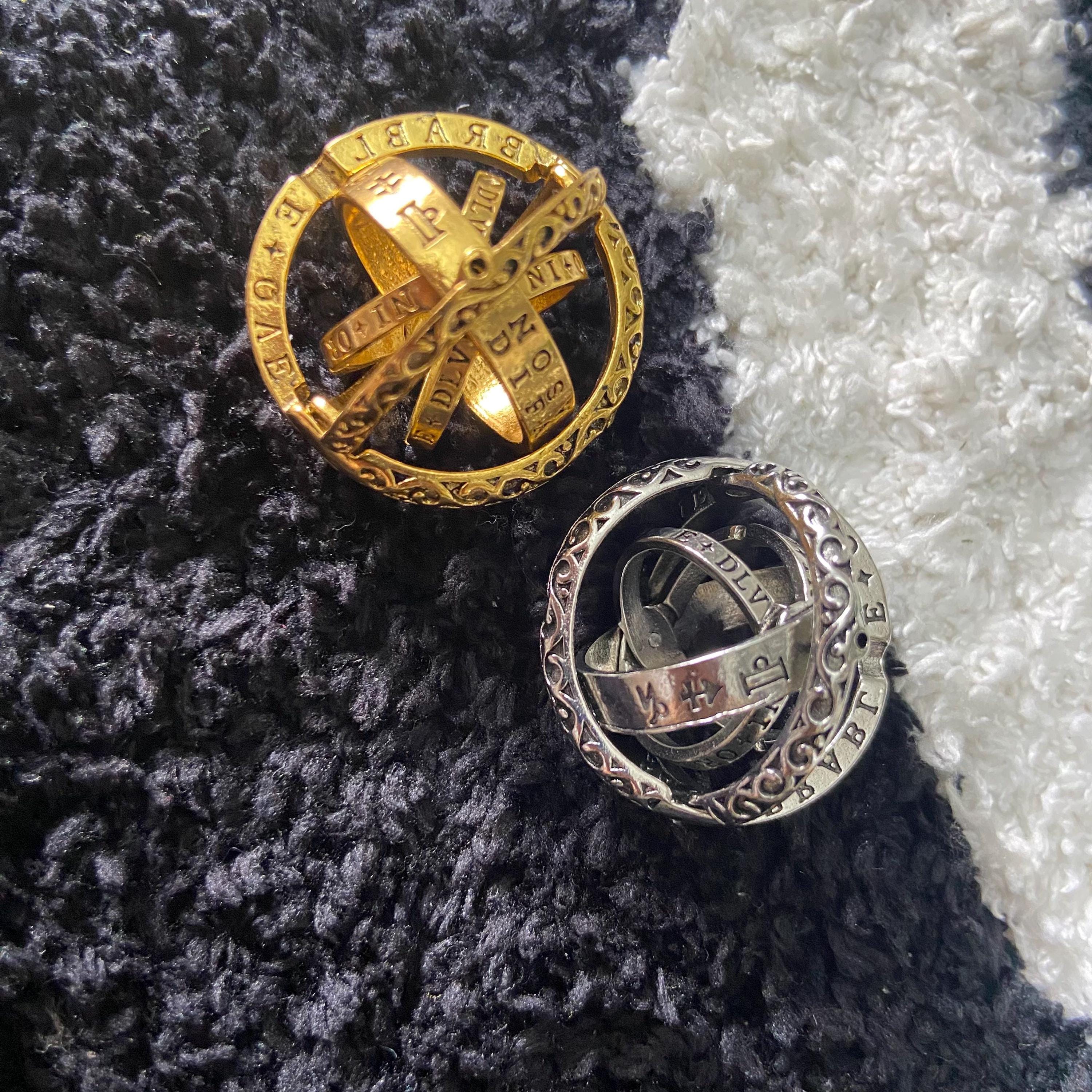 Astronomical Sphere Ring, Cosmic Ring, Worry Ring, Fidget Ball Ring ...