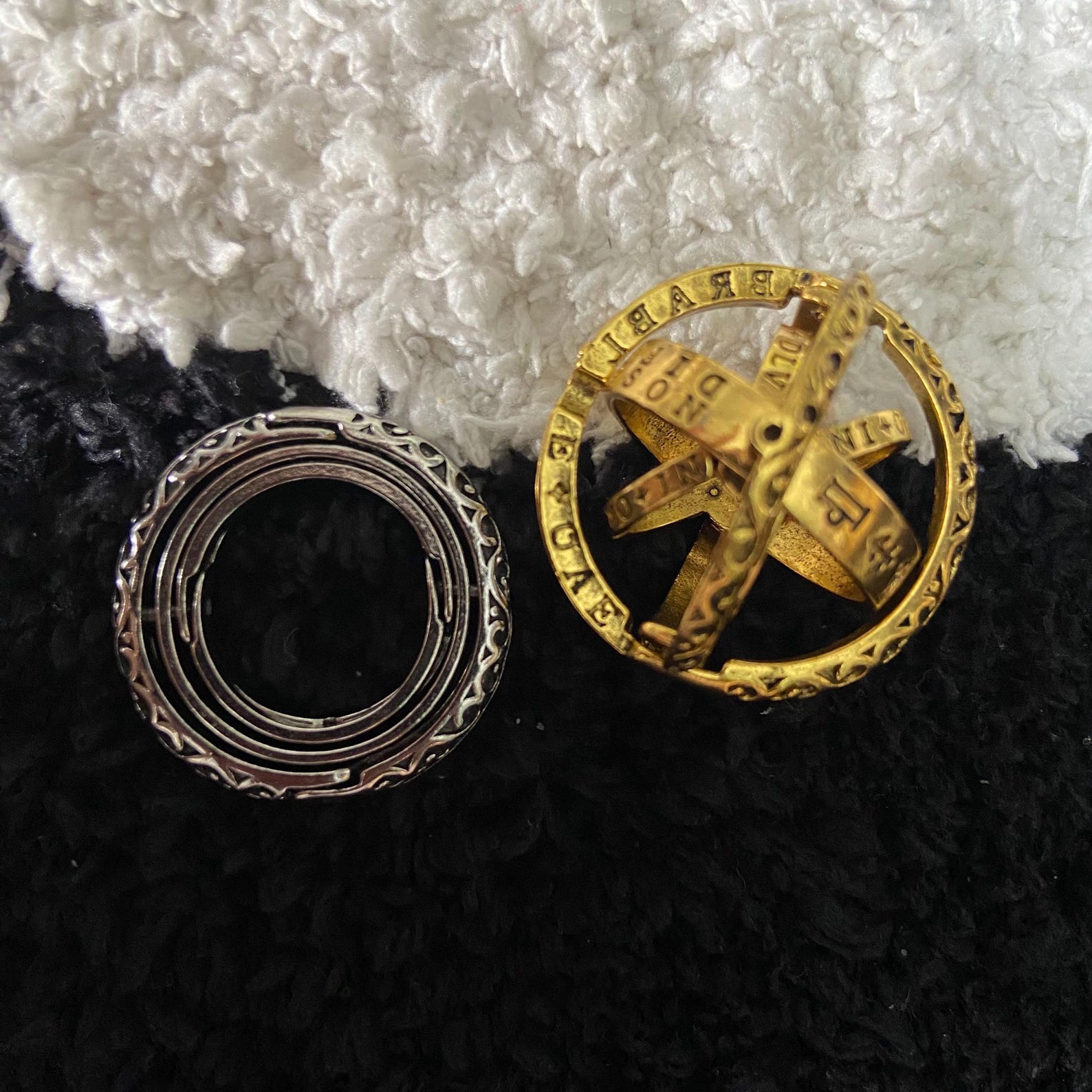 Astronomical Sphere Ring, Cosmic Ring, Worry Ring, Fidget Ball Ring ...