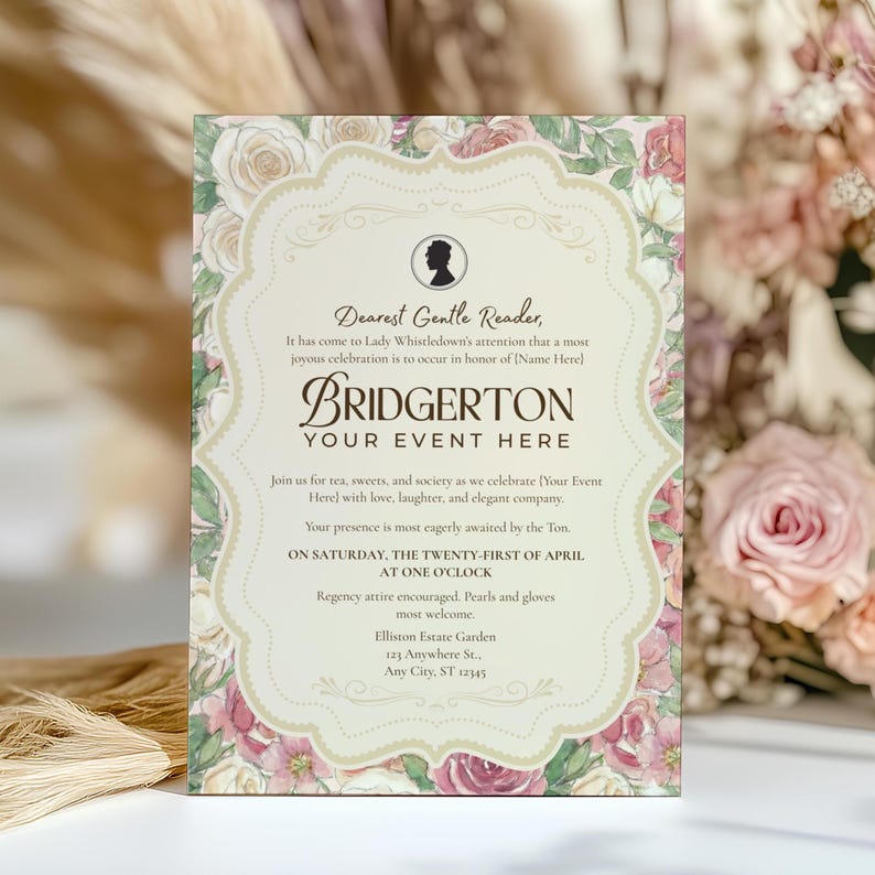 Bridgerton Invite | Watch Party | Birthday | Bridal Shower | Tea Party ...