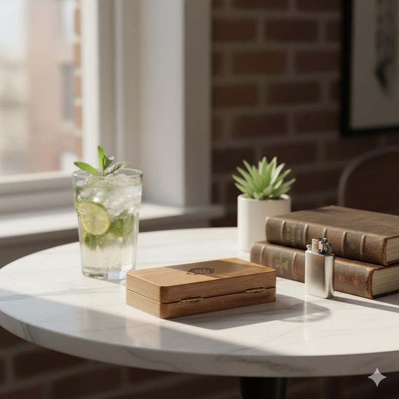 Handcrafted Teak Cigarette Case With Lighter Slot – Smoka Box - Etsy