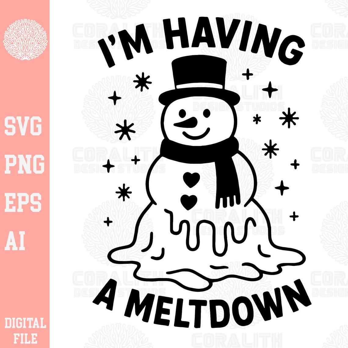 I'm Having A Meltdown Design SVG PNG | Funny Christmas Snowman Cut File ...