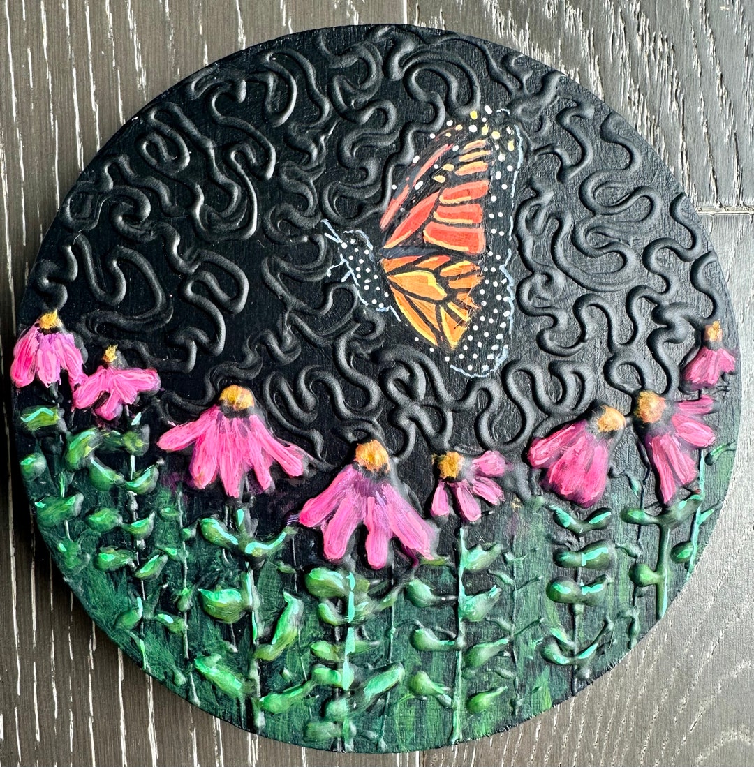 Original “midnight Flutter” Acrylic Textured Butterfly Painting on ...