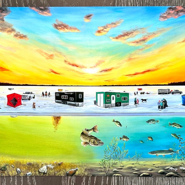 Ice Fishing Art - Etsy