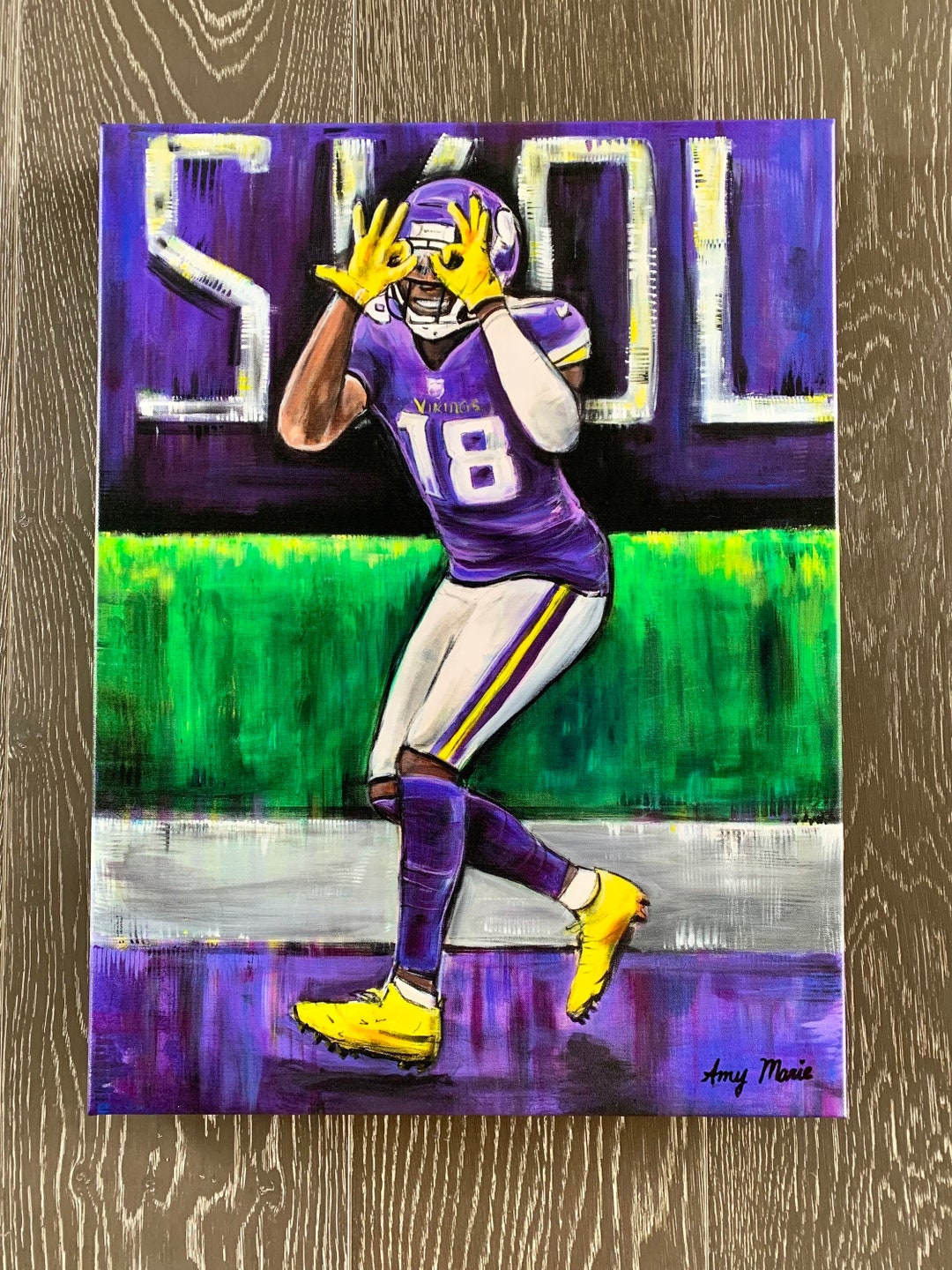 Justin Jefferson Griddy Dance Canvas Print. Painting by Amy Marie Art ...