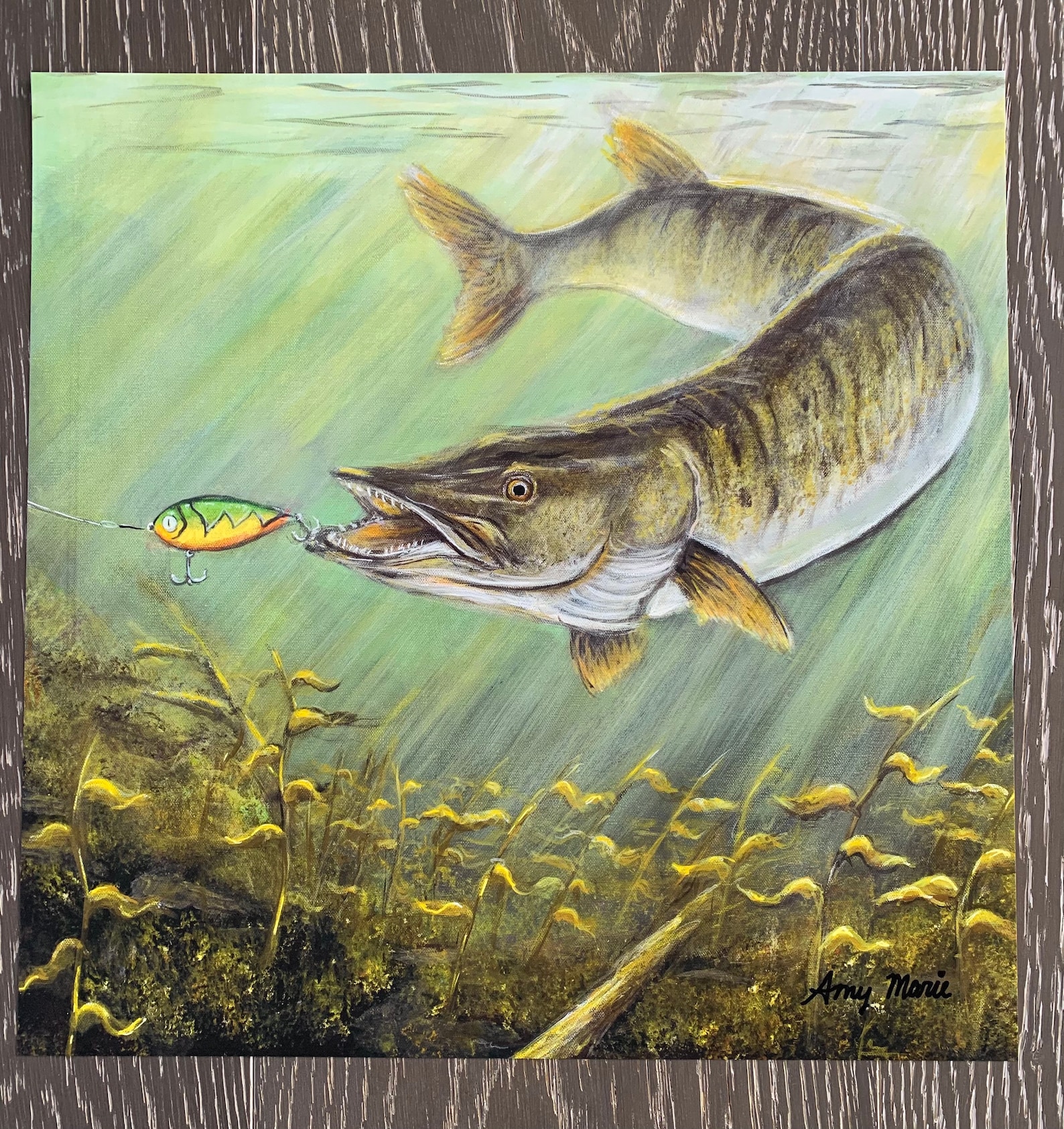 Marvin the Muskie Fishing Canvas Print Art Painting. Multiple - Etsy