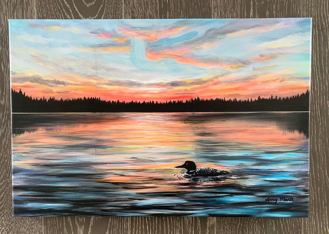 Minnesota Loon Canvas Art Painting.. Multiple Sizes Available. - Etsy