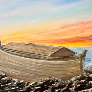 Noah’s Ark Canvas Print. Religious Painting by Amy Marie Kulseth ...