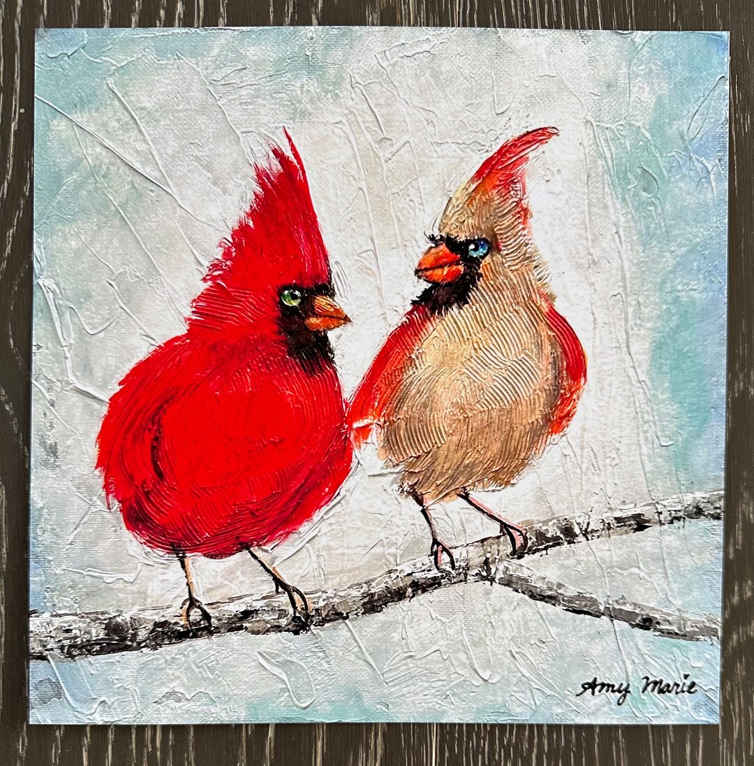 Cardinal Male and Female Canvas Print. “cardinal Soul Mates” by Amy ...