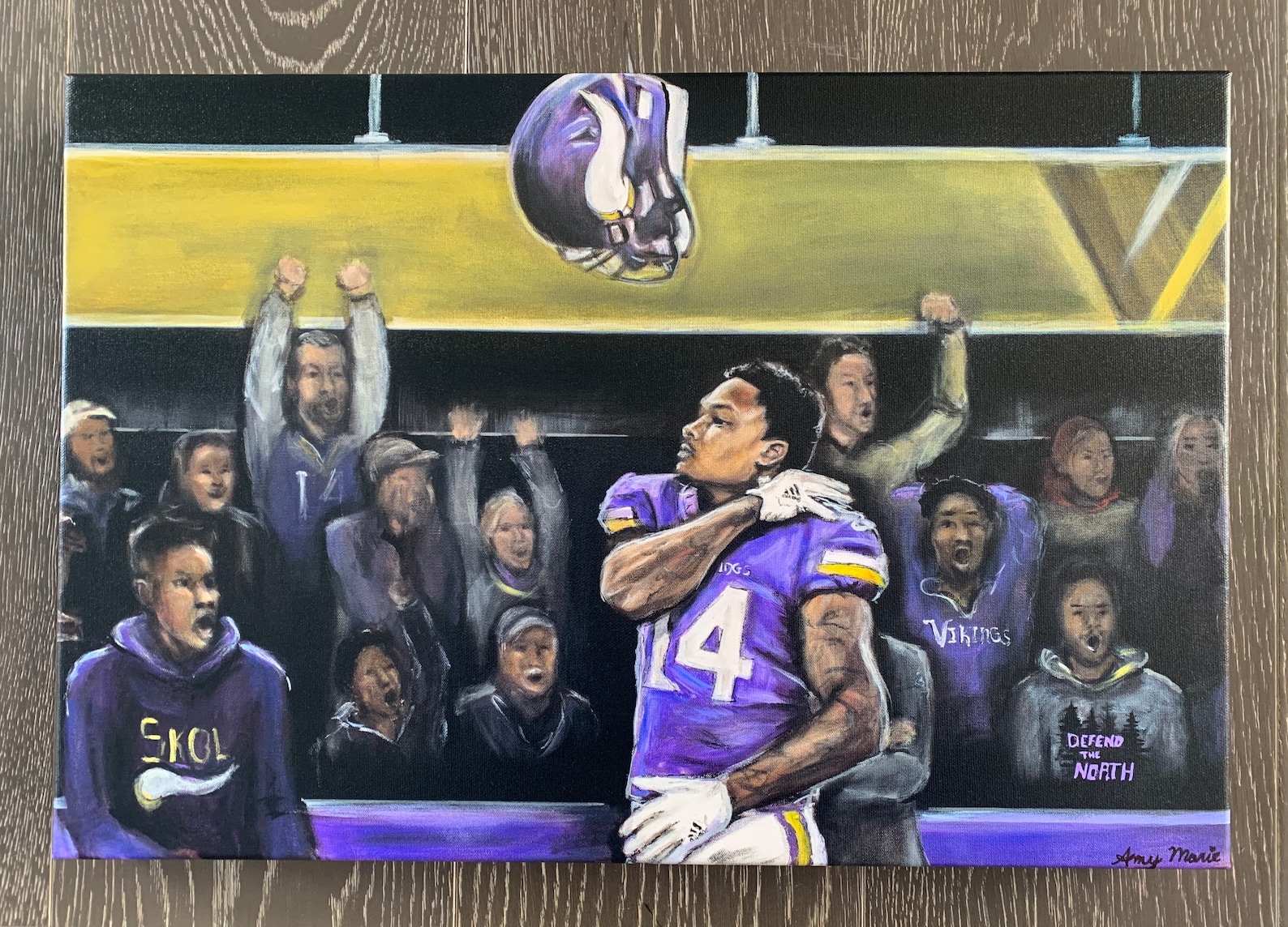 Minneapolis Miracle Helmet Toss Canvas Print by Amy Marie Art. - Etsy