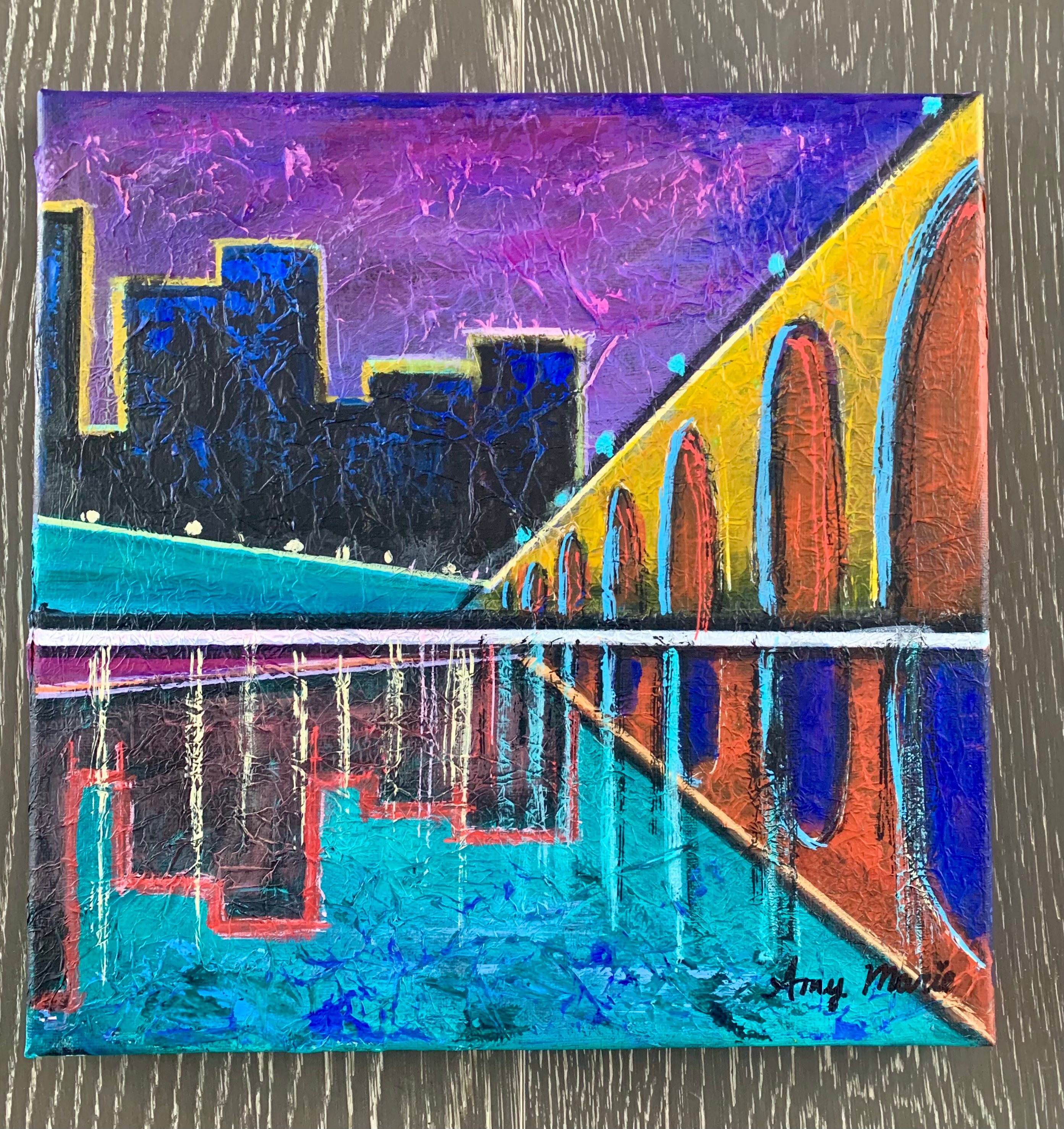 Stone Arch Bridge Activate Original MPLS Acrylic Painting by - Etsy