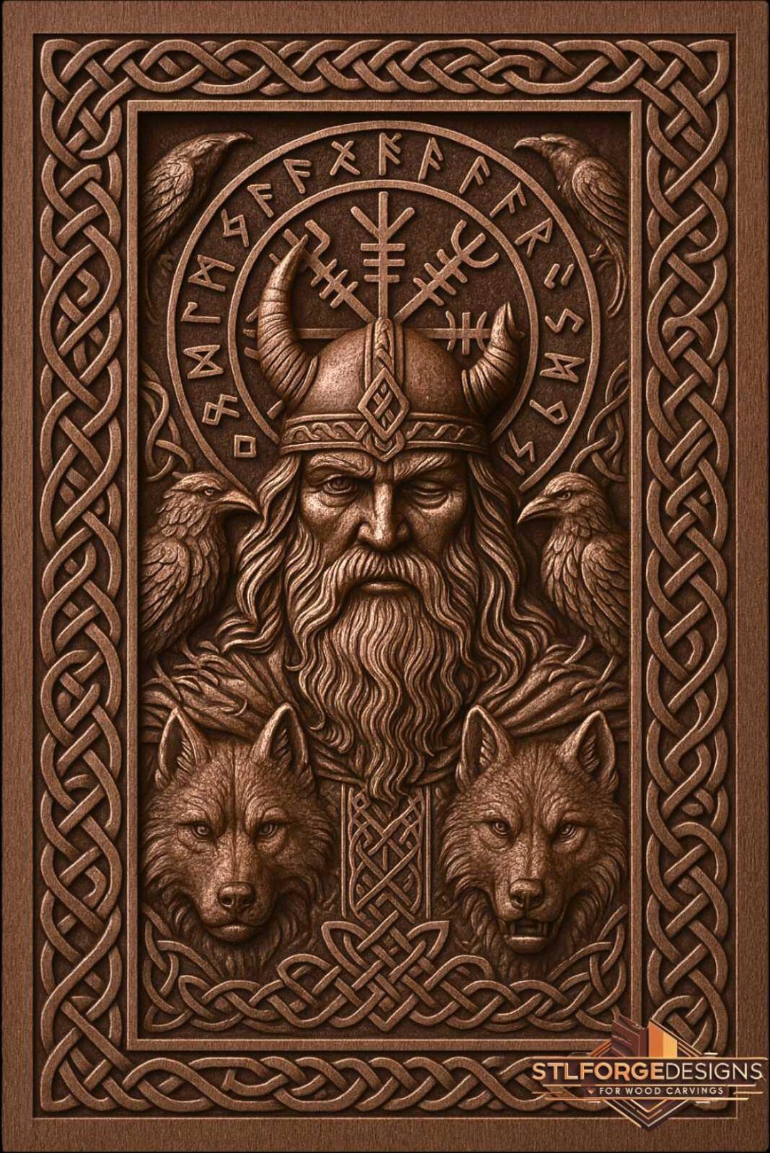 Odin Viking STL File | Norse Bas-relief for CNC Router | Deep 3D ...