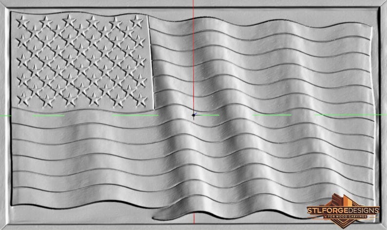 Waving American Flag STL File: 3D Relief for CNC Router & Laser ...
