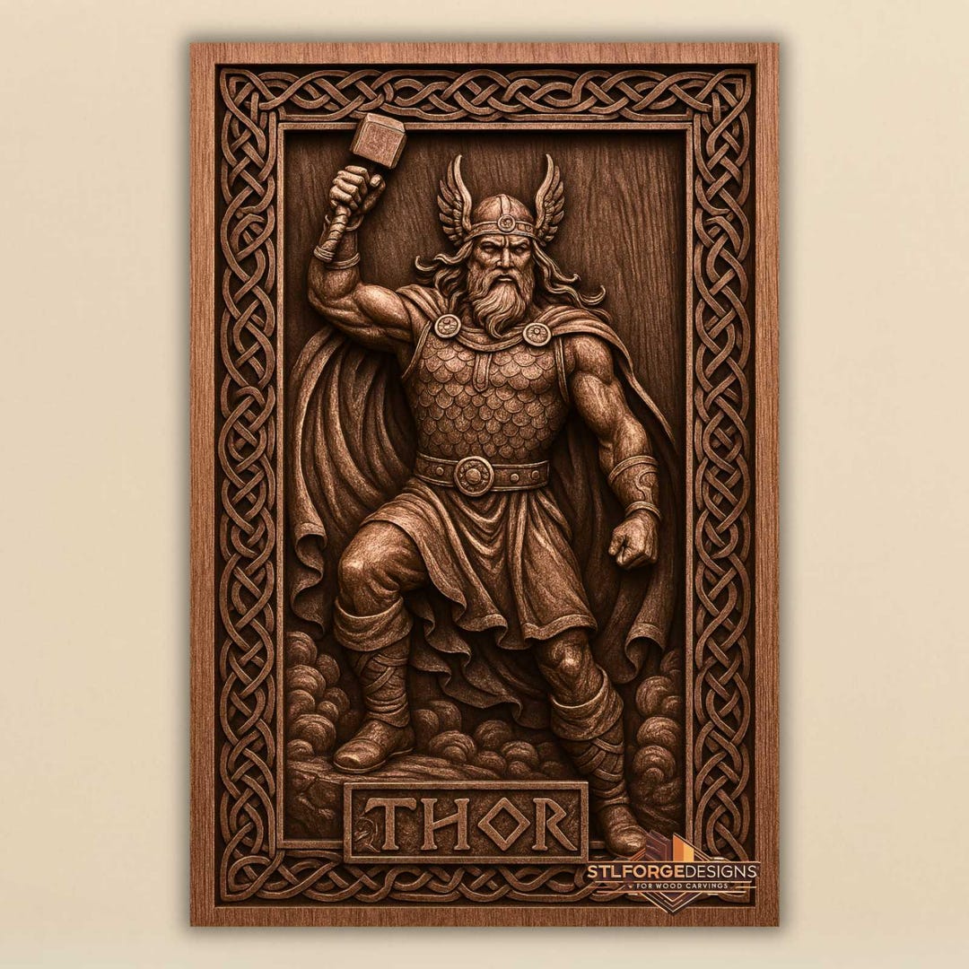 Thor Viking STL File for CNC Router • Norse Mythology 3D Model ...