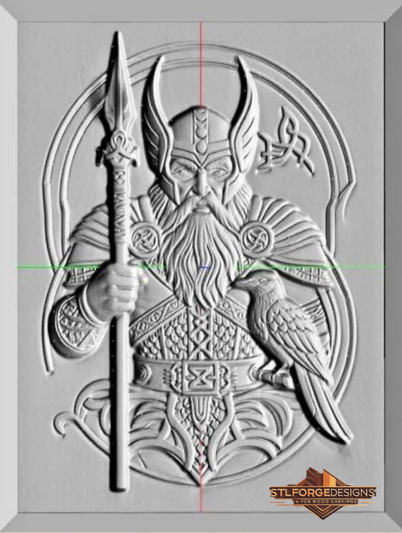 Odin With Spear STL File: Norse Mythology 3D Relief (digital Download ...