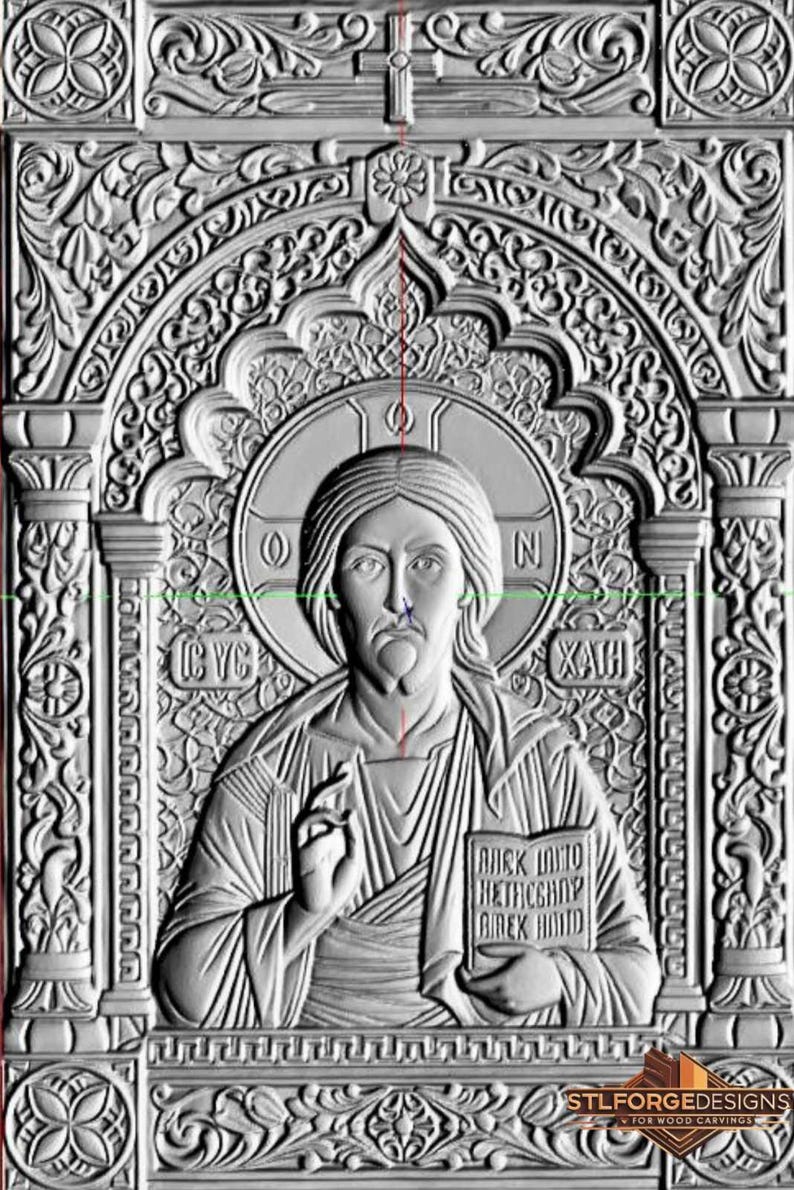 Jesus Christ Icon 3D STL Model: Orthodox Christian Relief Carving File ...