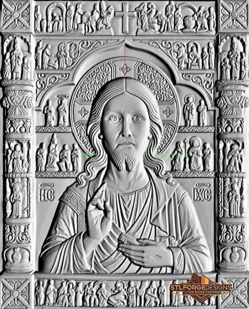 Jesus Christ Icon 3D STL Relief | Orthodox Christian CNC Router & Laser ...