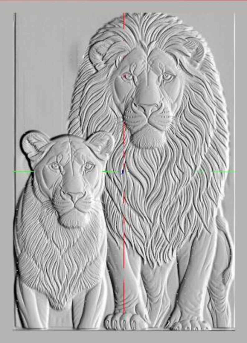 Lion and Lioness Wood Carving STL File – Majestic Wildlife CNC Relief ...