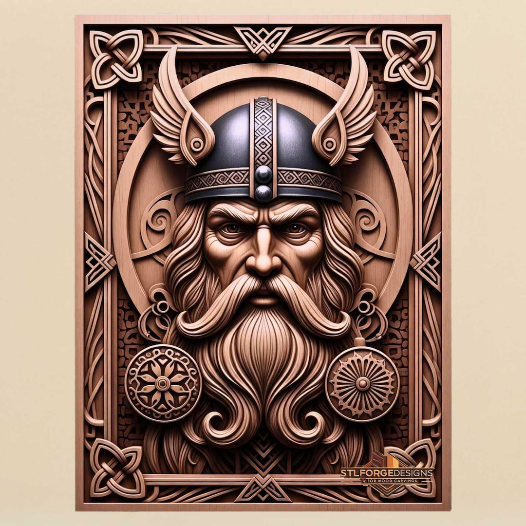 Viking Guardian Deep Relief – Premium CNC STL File | Nordic Bas-relief ...