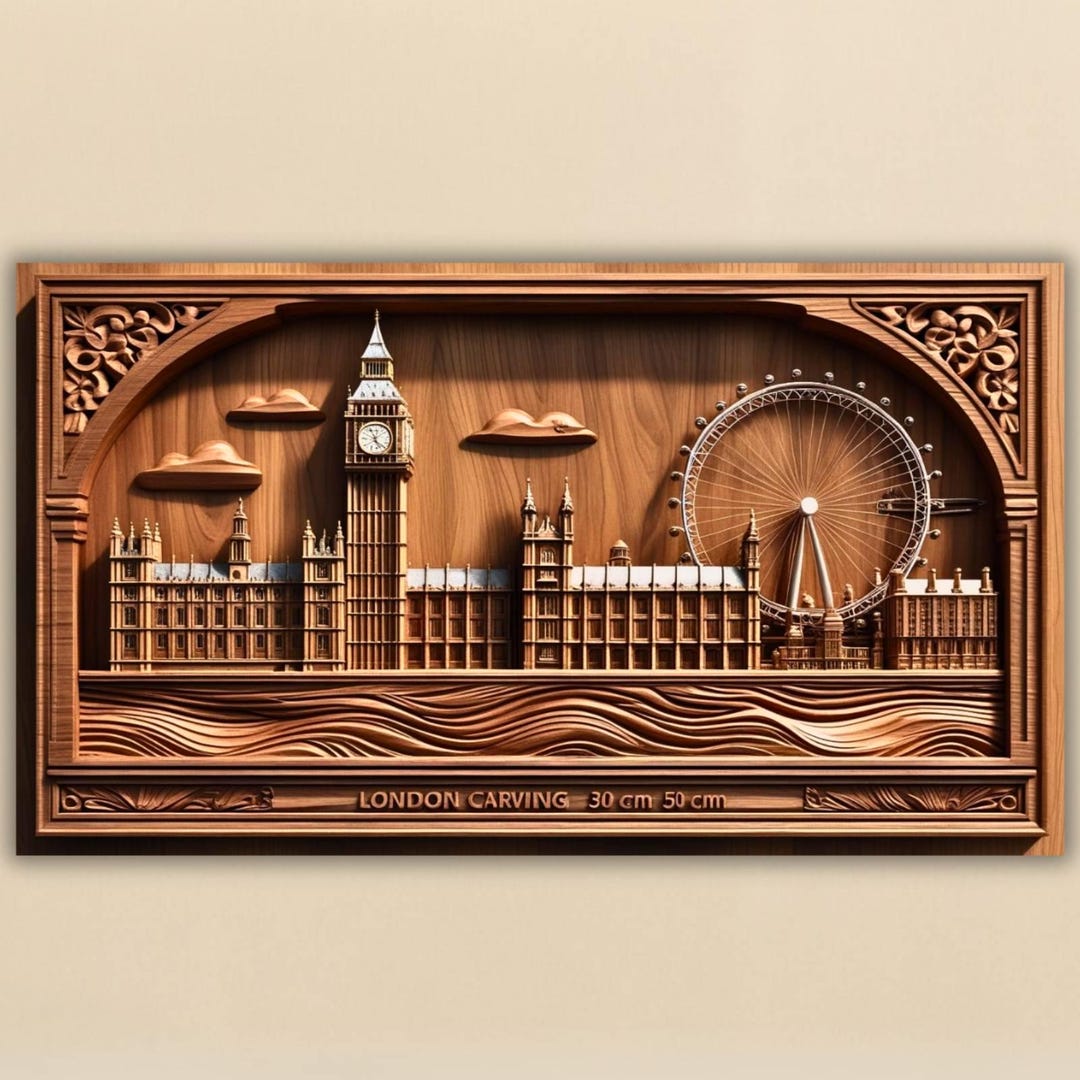 London STL File – 3D Relief Model of Big Ben & London Eye | CNC Router ...