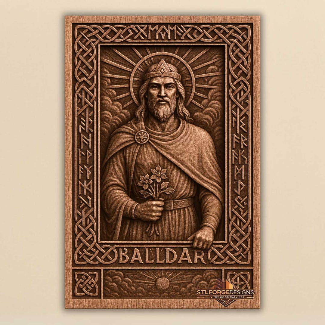 Baldr Norse God STL | Viking Relief Carving | Nordic Mythology CNC ...