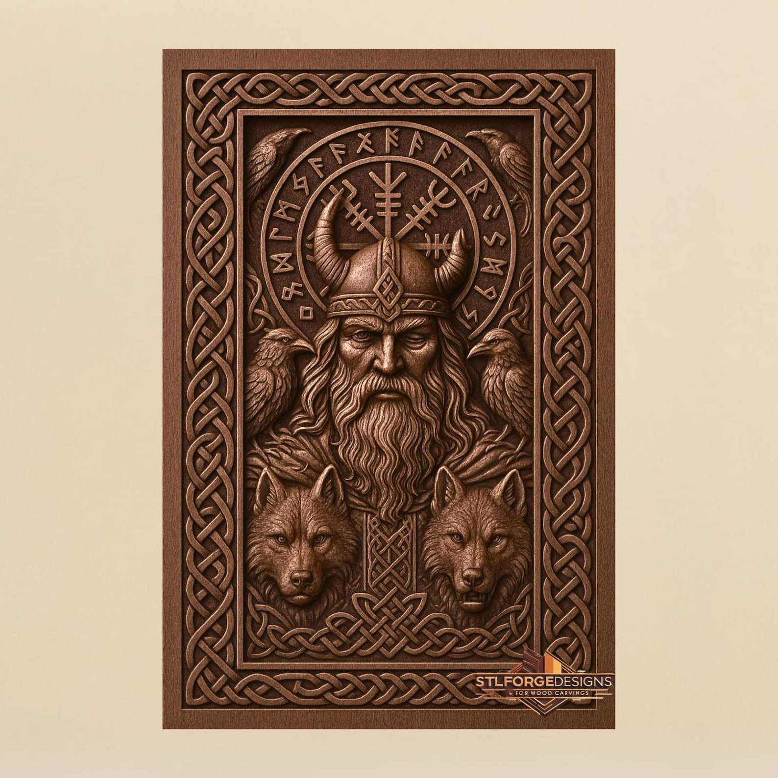 Odin Viking STL File | Norse Bas-relief for CNC Router | Deep 3D ...