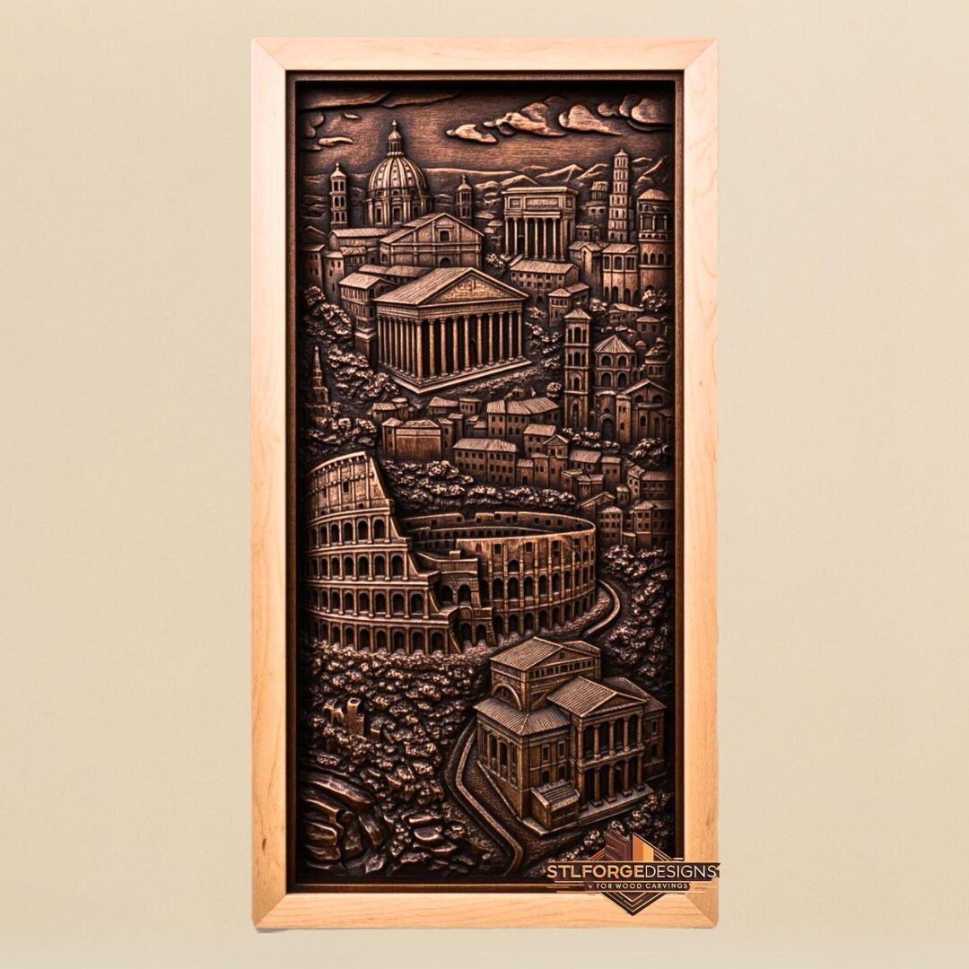 Rome Cityscape STL File – 3D Relief Model With Colosseum & Classical ...
