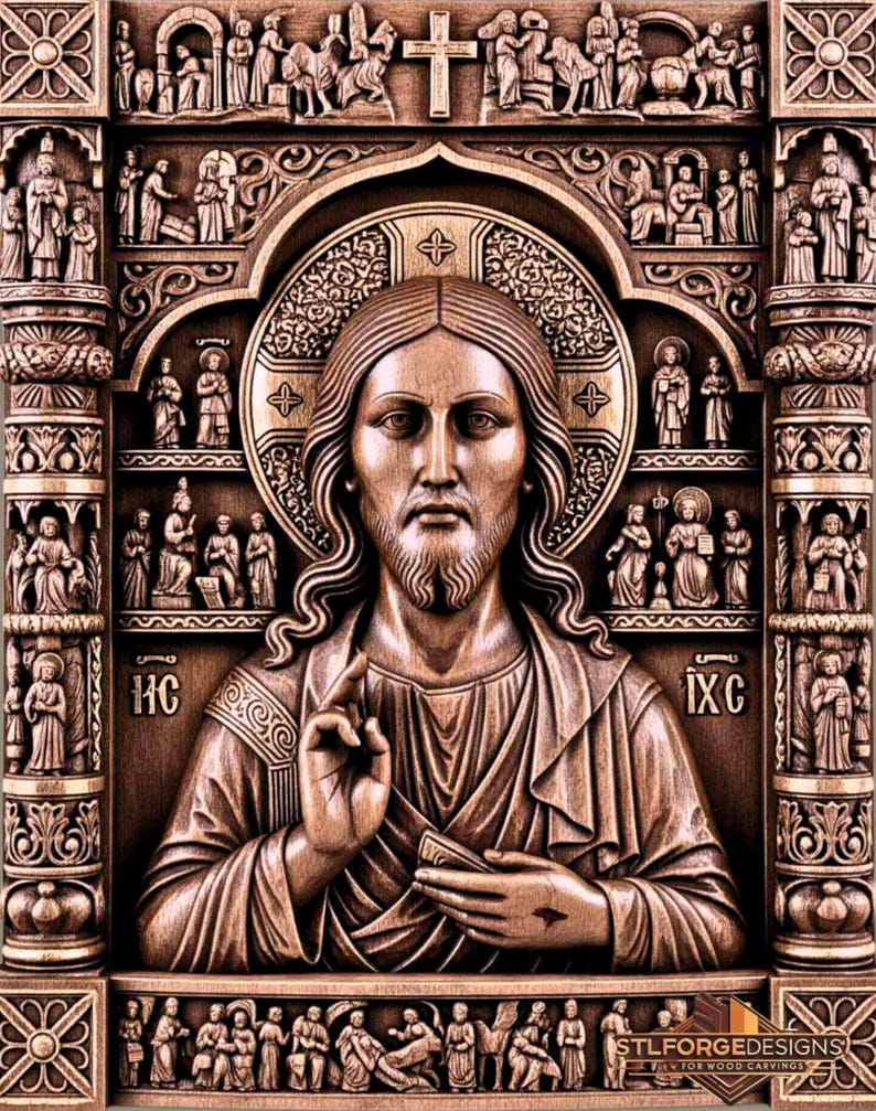 Jesus Christ Icon 3D STL File: Orthodox Christian CNC Wood Carving - Etsy