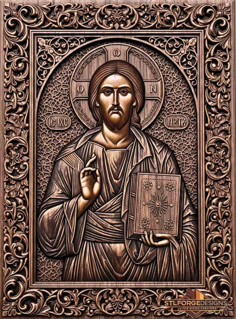 Jesus Christ Icon 3D STL Model: Orthodox Christian CNC Carving File - Etsy