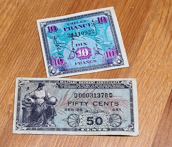 Two Wwii-korean War Military Payment Certificates Currency - Etsy