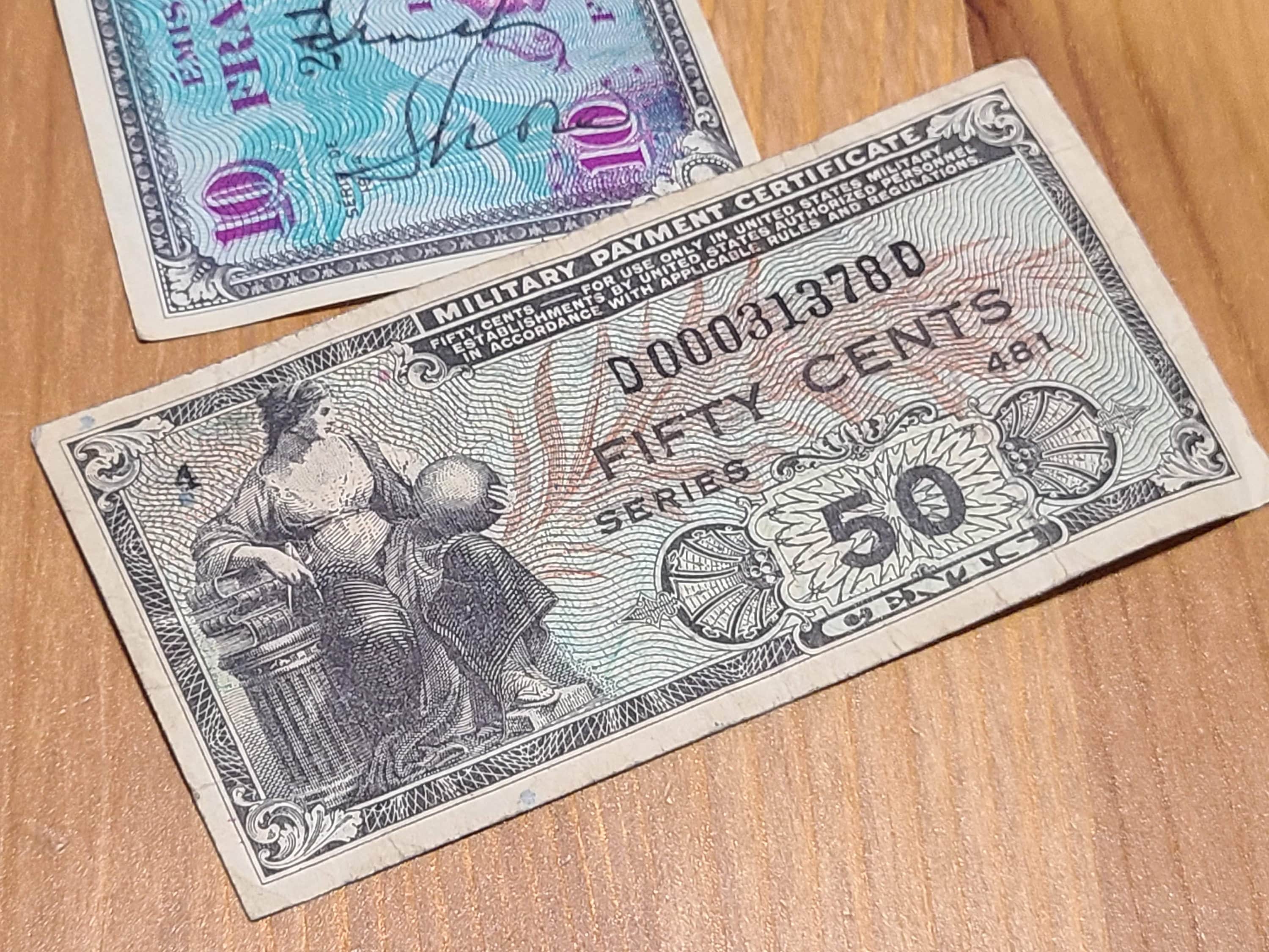 Two Wwii-korean War Military Payment Certificates Currency Occupation ...