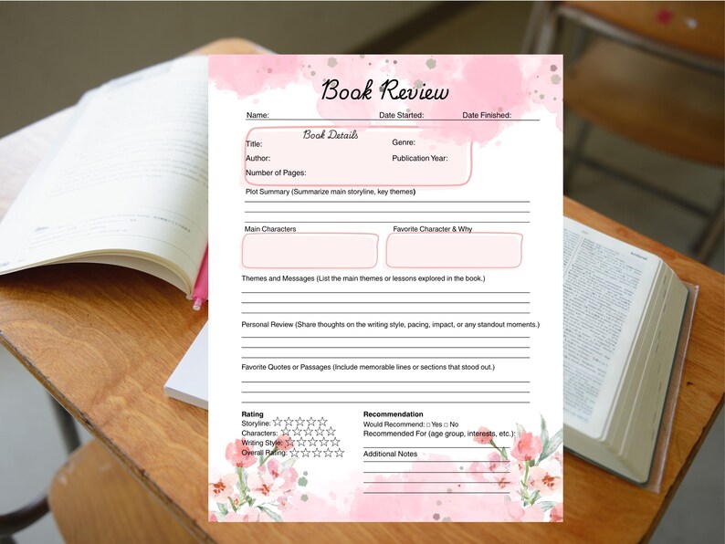 Book Review Template, Professional Writing Guide (digital Download) - Etsy